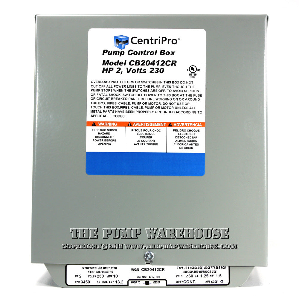 CentriPro CSCR Control Box | 2 HP - 230V – The Pump Warehouse