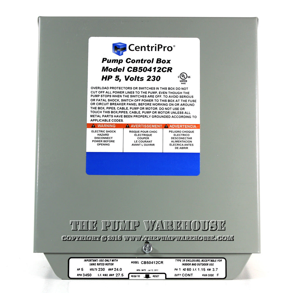 CentriPro CSCR Control Box | 5 HP - 230V – The Pump Warehouse