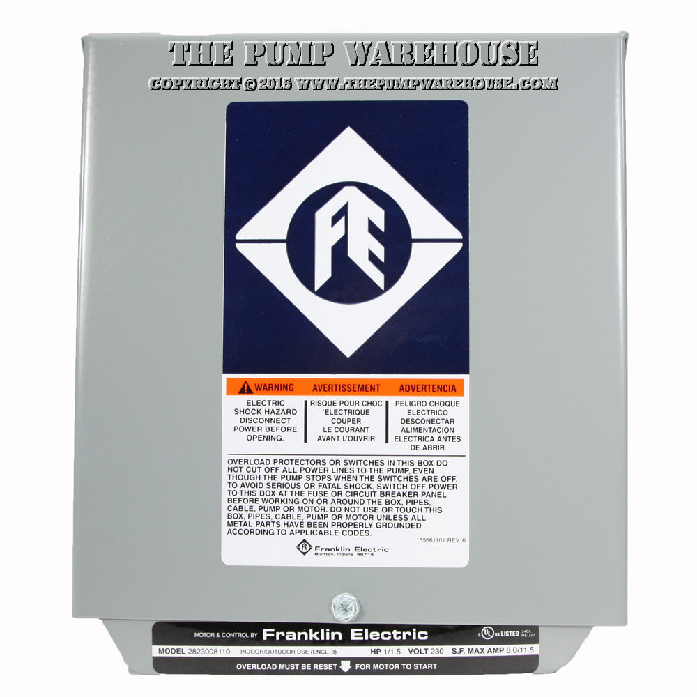Franklin Electric Standard Control Box | 1 1/2 HP - 230V – The Pump ...