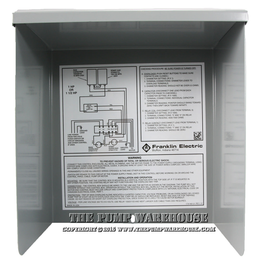 Franklin Electric Standard Control Box | 1 1/2 HP - 230V – The Pump ...