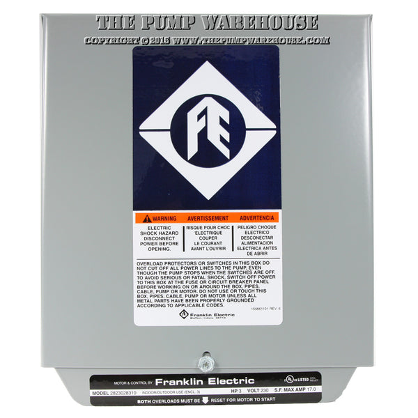 Franklin Deluxe Control Box | 3 HP - 230V – The Pump Warehouse
