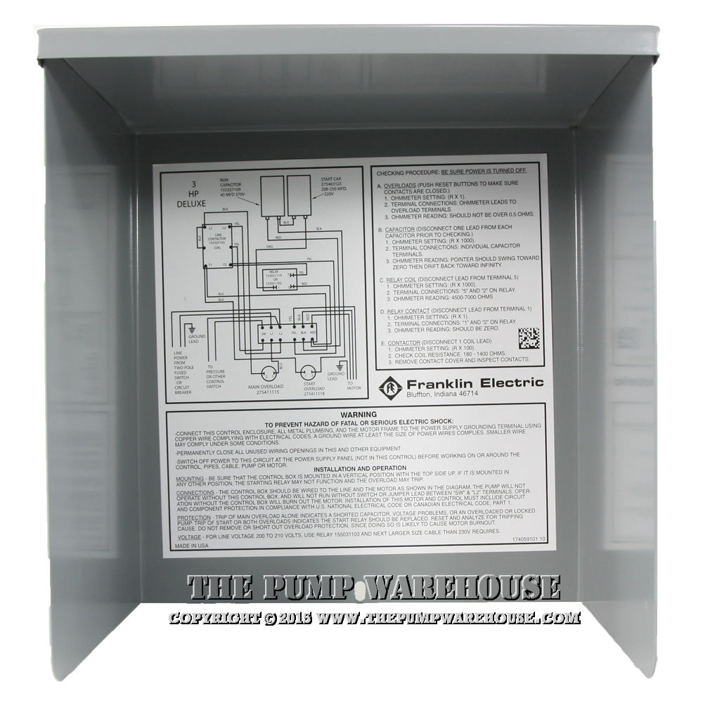 Franklin Deluxe Control Box | 3 HP - 230V – The Pump Warehouse