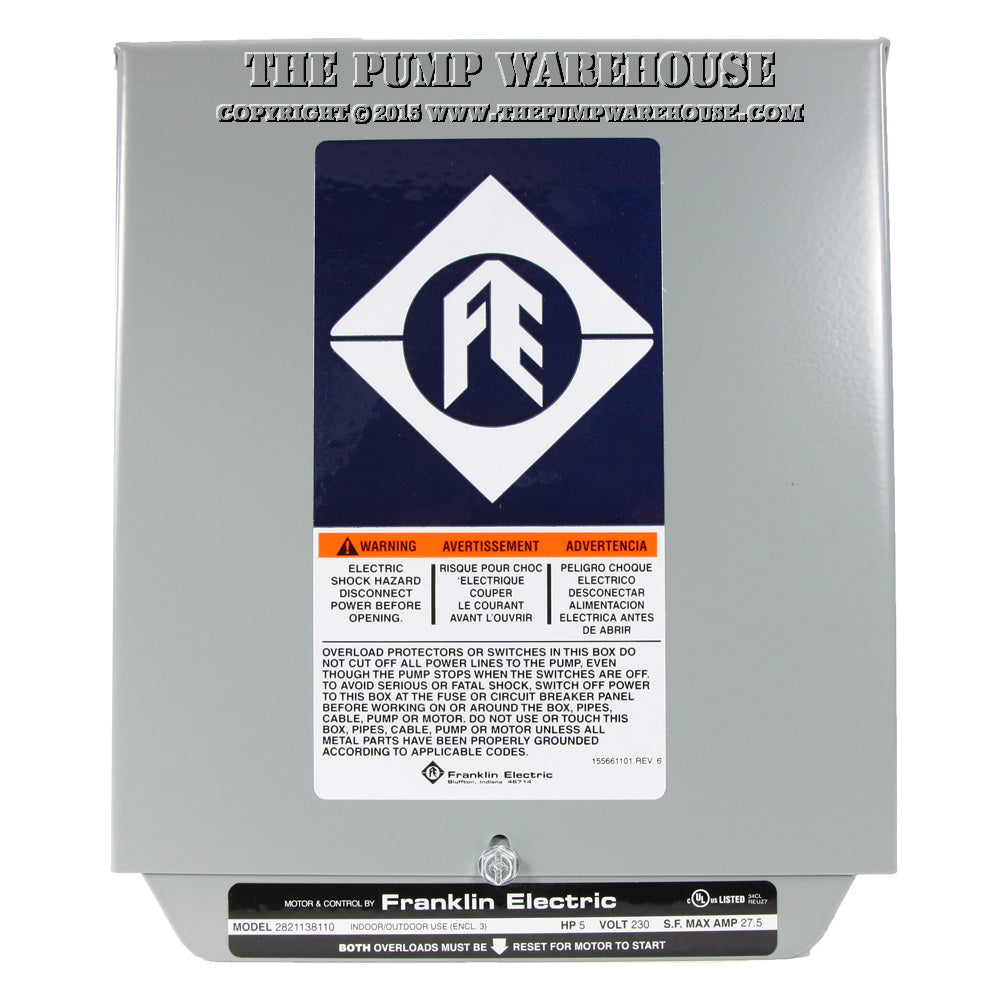 Franklin Electric Standard Control Box | 5 HP - 230V – The Pump Warehouse