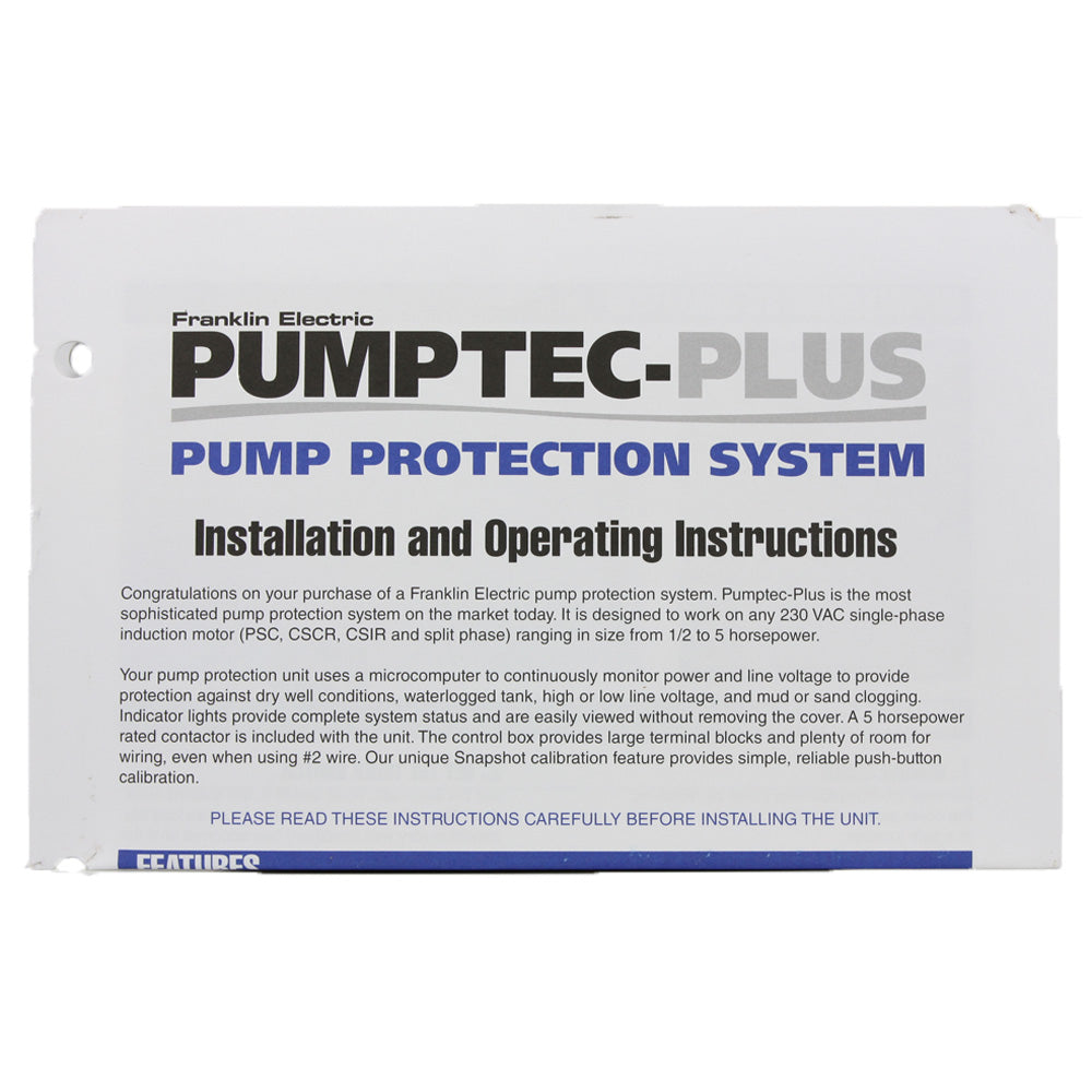 Franklin Electric Pumptec-Plus Pump Protector – The Pump Warehouse